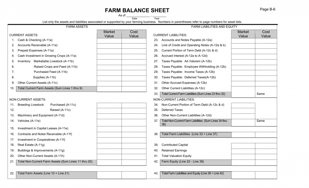 Download Farm Balance Sheet Template Excel PDF RTF Word
