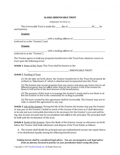 Download Alaska Irrevocable Living Trust Form PDF RTF Word download-alaska-irrevocable-living-trust-form-pdf-rtf-word
