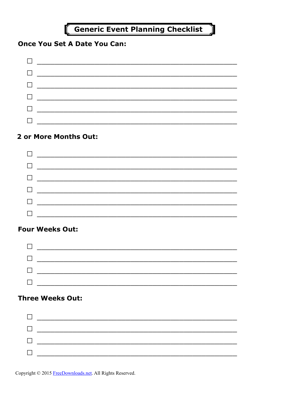 Download Event Planning Checklist PDF RTF Word FreeDownloads