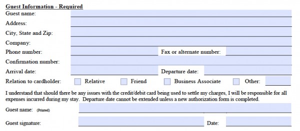 Download Marriott Credit Card Authorization Form Template | PDF ...